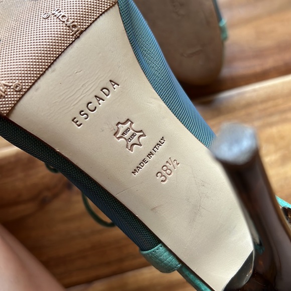 Escada | Shoes | Escada Cage Lace Up Slingback Open Toe Seafoam Green ...